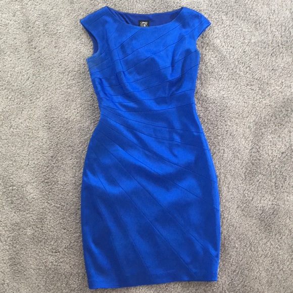 Jax | Dresses | Jax Blue Satin Midi Dress | Poshmark